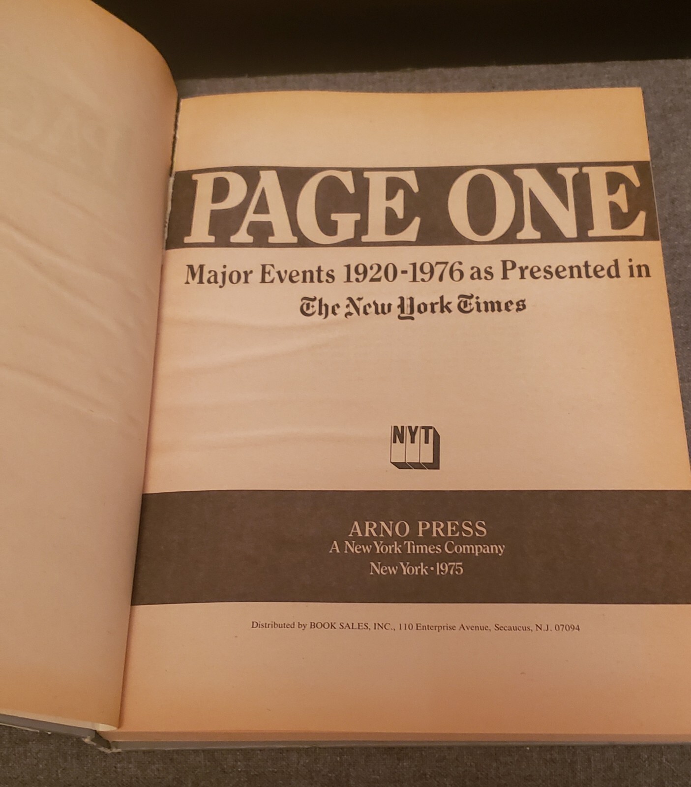Page One Major Events 1920-1976 As Presented In The New York Times ...