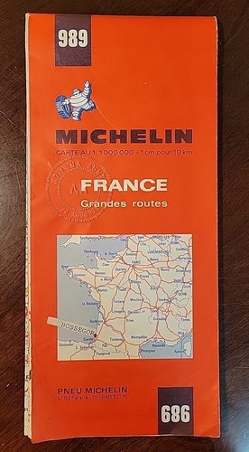 1968 Michelin #989 GRANDES ROUTES France Road Travel Highway Map-Europe ...