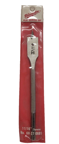 48-27-0681 11/16" X 6 " Milwaukee Flat Boring Wood Spade Paddle Drill ...