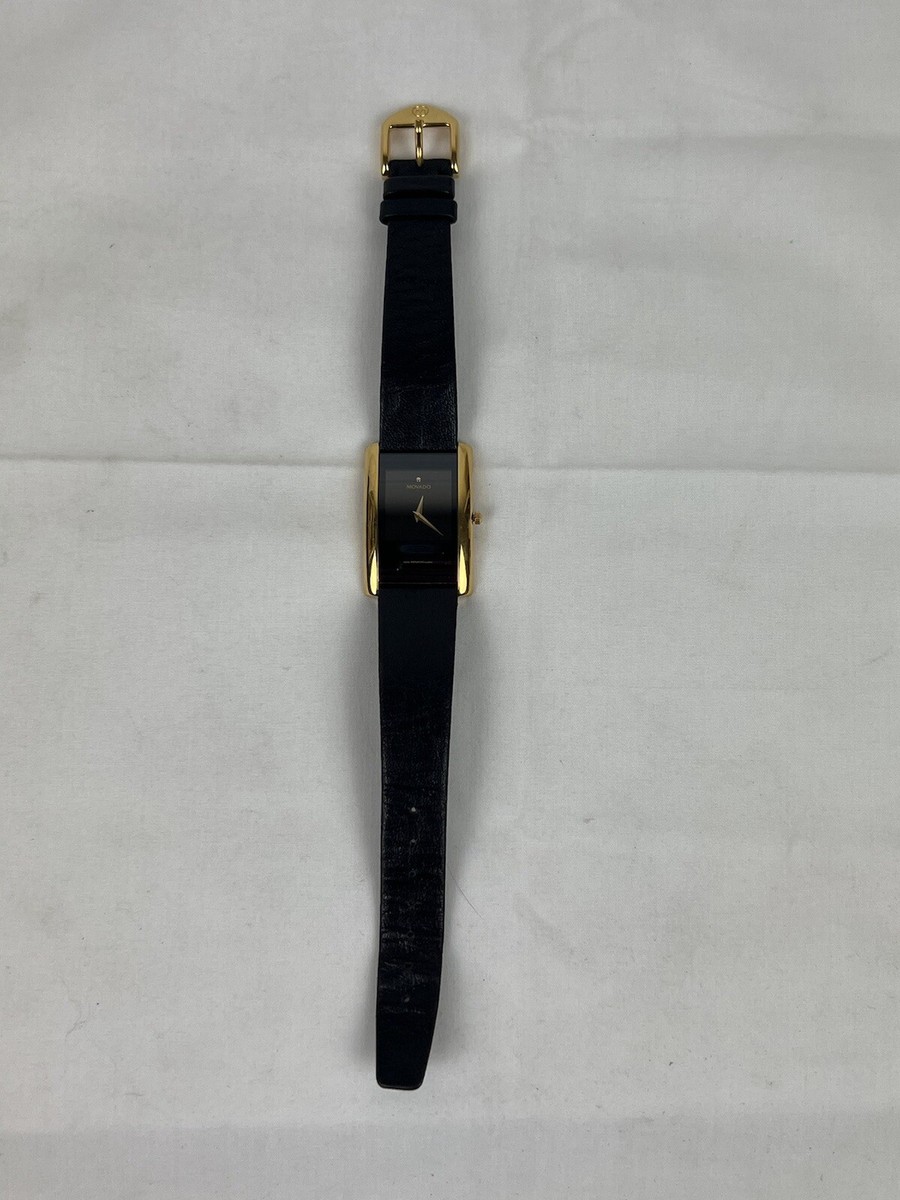 Movado Curved La Nouvelle Watch 87.c1.420.2 Gold Leather Movado Curved La Nouvelle Watch 87.c1.420.2 Gold Leather