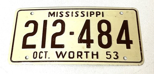 Vintage 1953 Mississippi State Wheaties Cereal Box License Plate | eBay
