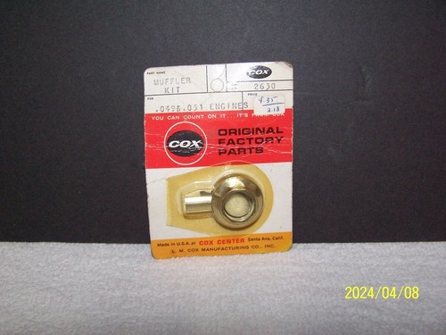 COX .049 - .051 MODEL AIRPLANE ENGINE MUFFLER KIT NEW / FACTORY SEALED ...