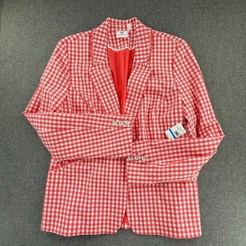 NEW! Rafaella Checkered Blazer Long Sleeve XL Lined Business Work ...