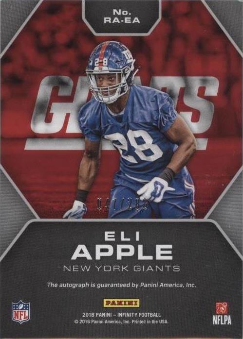 2016 Panini Infinity Eli Apple #RA-EA for sale | eBay