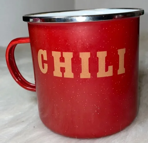 Large Red Enamel Tin Chili Mug by Dat’l Do It NEW | eBay