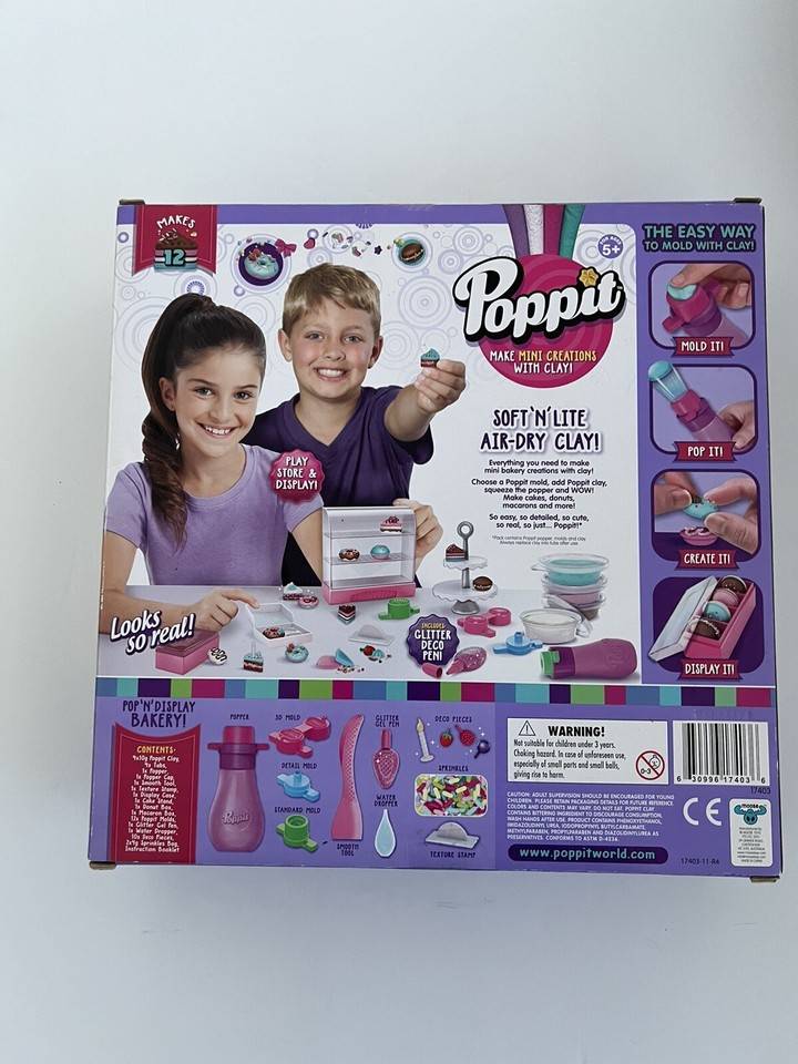 Poppit Pop ‘N’ Display Bakery & New Refill Pack Air Dry Clay Kit | eBay