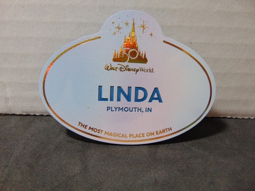 Disney Cast Member Name Tag "LINDA" Plymouth, IN | eBay