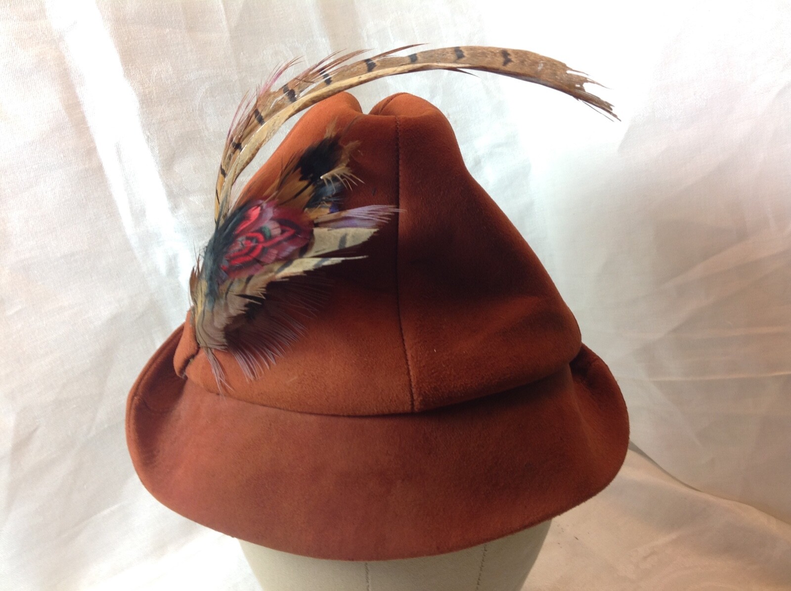 Vintage Quaker Maid Rust Colored & Pheasant Feathers … - Gem