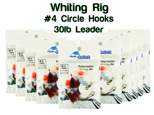 10 Red Whiting Flasher Rigs - Fishing Rig Paternoster 30lb Leader #4 ...