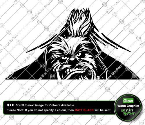 STAR WARS Peeking Chewbacca Chewie Yoda Car Van Cute Funny Sticker ...