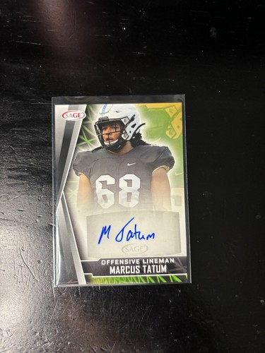 2022 SAGE Low Series - Autographs Marcus Tatum #A-MT Black (AU, RC) for ...