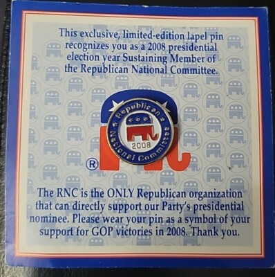 Vintage 2008 RNC Republican National Committee Limited Edition Lapel ...