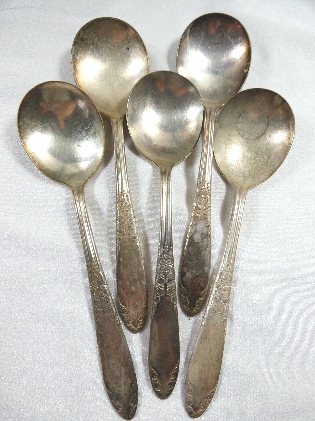 VTG 1936-51 National Silver Co King Edward Lot of 5 Soup Spoons silver ...