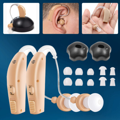 Digital Hearing Aid Aids Kit Behind the Ear BTE Sound Voice Amplifier ...