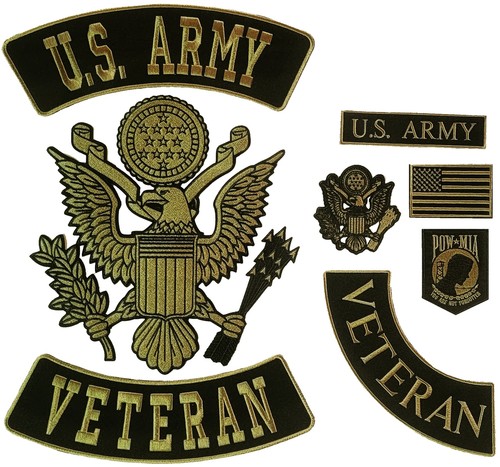 Army Back Patch Set 8 Piece Biker Motorcyclist Rockers U.S.A. Soldier ...