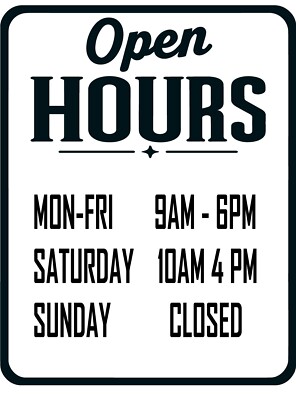 Business Store Open Hour Decal Vinyl Sticker Window Door Wall Sign ...