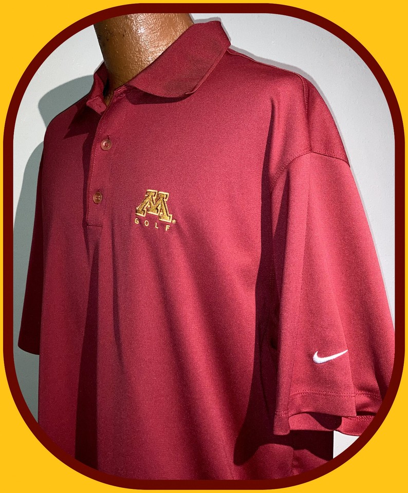 MINNESOTA GOPHERS GOLF NIKE FIT DRY ADULT XLARGE POLO SHIRT NWOT FREE ...
