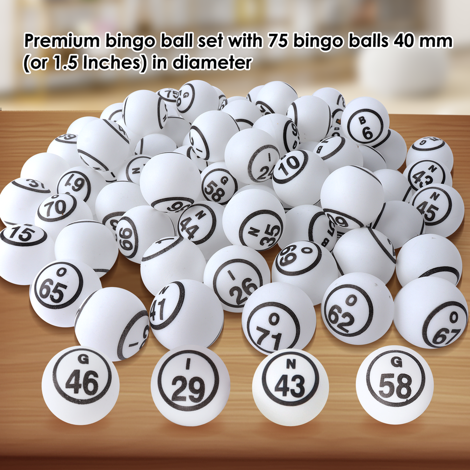 PRO 1.5" Ping Pong Size Replacement Bingo Balls Set for Large/Jumbo ...