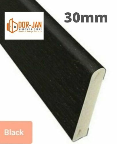 30mm BLACK WOODGRAIN UPVC Plastic Trim Cloaking Fillet Window 1m - 5m ...