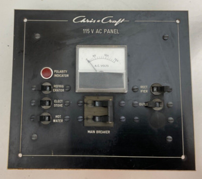 Chris Craft KES Marine 115v AC Panel Shore power control w mounting box ...