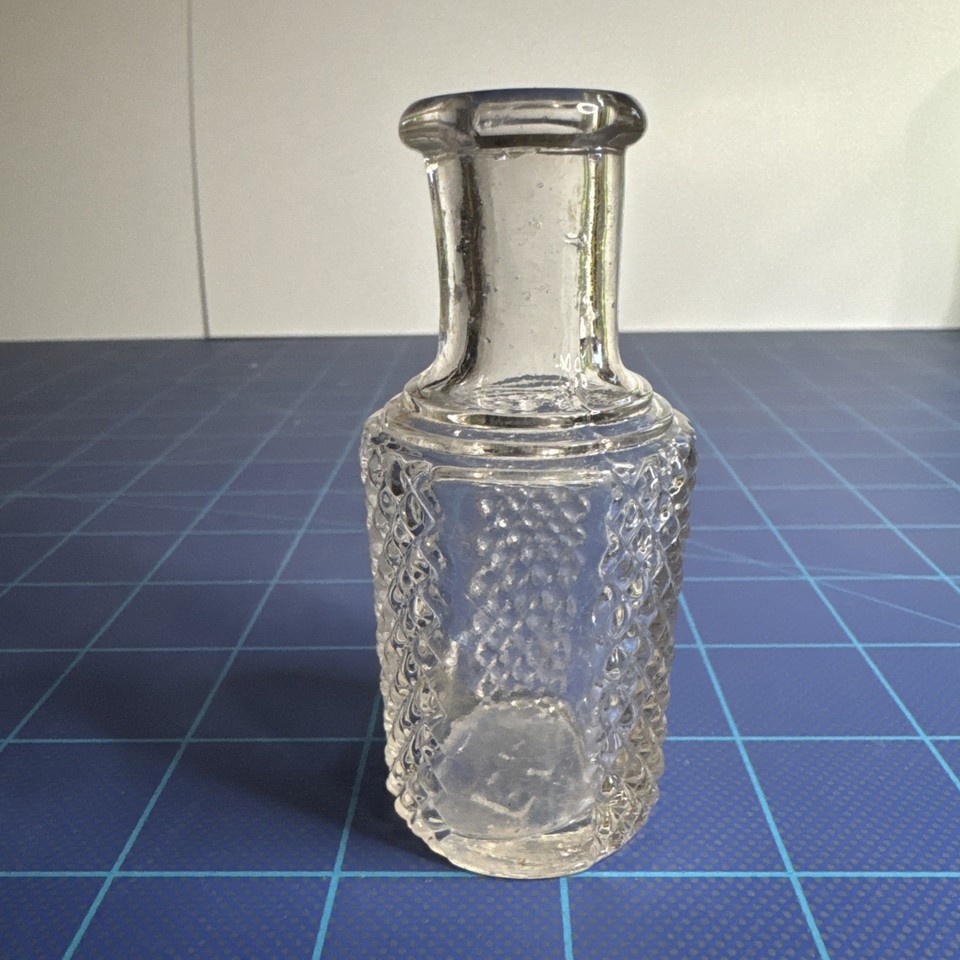 Vintage 1890s Round Quilted Poison Glass Bottle 3.25”Tall, Btm: E2 | eBay