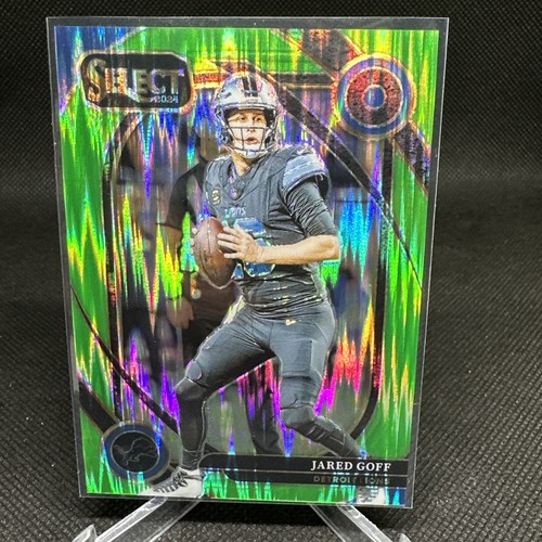 2024 Panini Select Jared Goff #228 Club Level Neon Green Shock Prizm ...