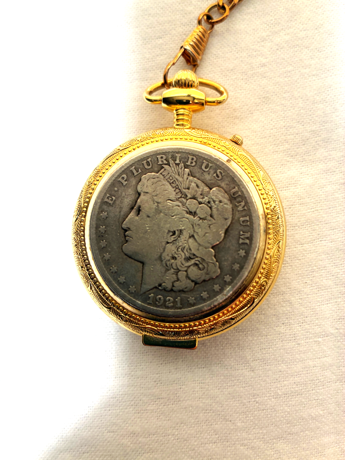 VINTAGE THE AMERICAN HISTORIC SOCIETY 1921 MORGAN DOLLAR GOLD-TONE ...