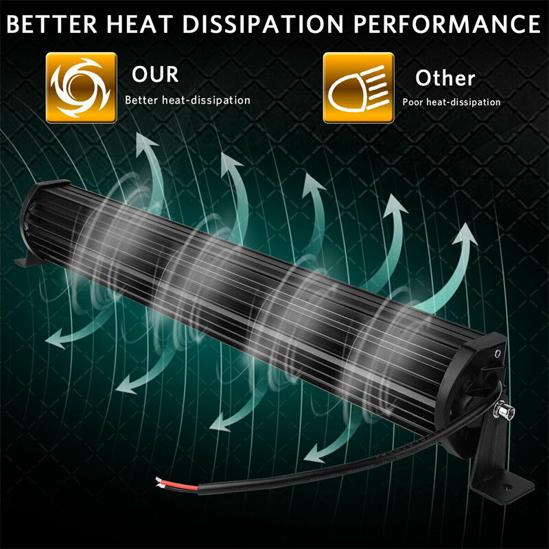 22" 1200W LED Light Bar Spot Flood Combo + 4x 4" Pods Offroad Fog ...