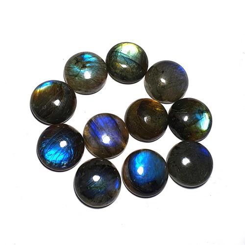 Natural Labradorite Round Cabochon Loose Gemstone Lot 10 Pcs 15 MM 104 ...