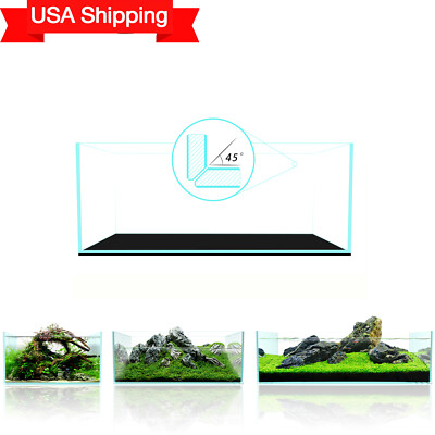 Shallow Rimless Fish Tank Ultra-Clear 45° Mitered Edges Glass Aquarium ...
