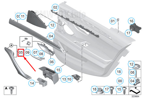 NEW BMW 5 F10 DOOR PULL HANDLE SIDE RIGHT 51417225864 OEM NO DUTY TO 🇺🇸 ...