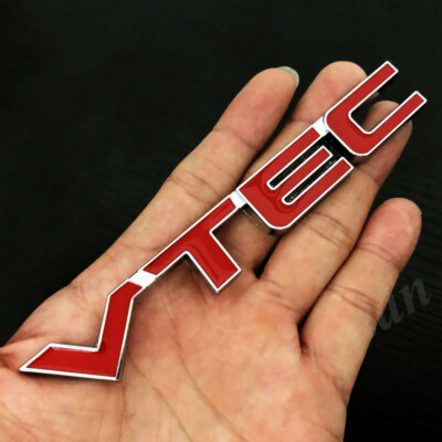 3D Metal Red VTEC Car Trunk Rear Emblem Badge Decals Sticker JDM Turbo ...