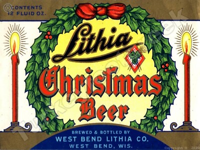 Lithia Christmas Beer Label 9" x 12" Metal Sign | eBay