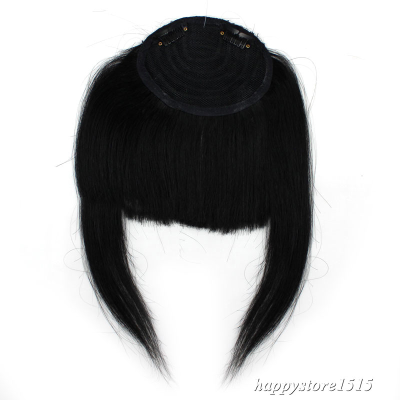 Clip in Front Bangs Clip on Fringe Hair Extensions Real Remy Human Hair ...