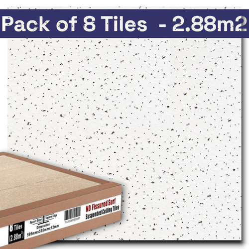 8x Tiles Suspended Office Fissure Ceiling 595mm x 595mm Acoustic 600mm ...
