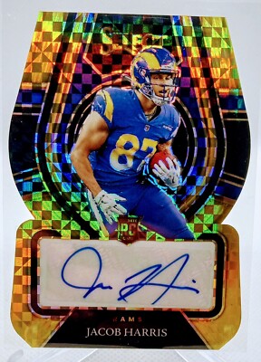 2021 Select Jacob Harris Signatures Gold Prizm Rookie Die Cut Auto #8/ ...