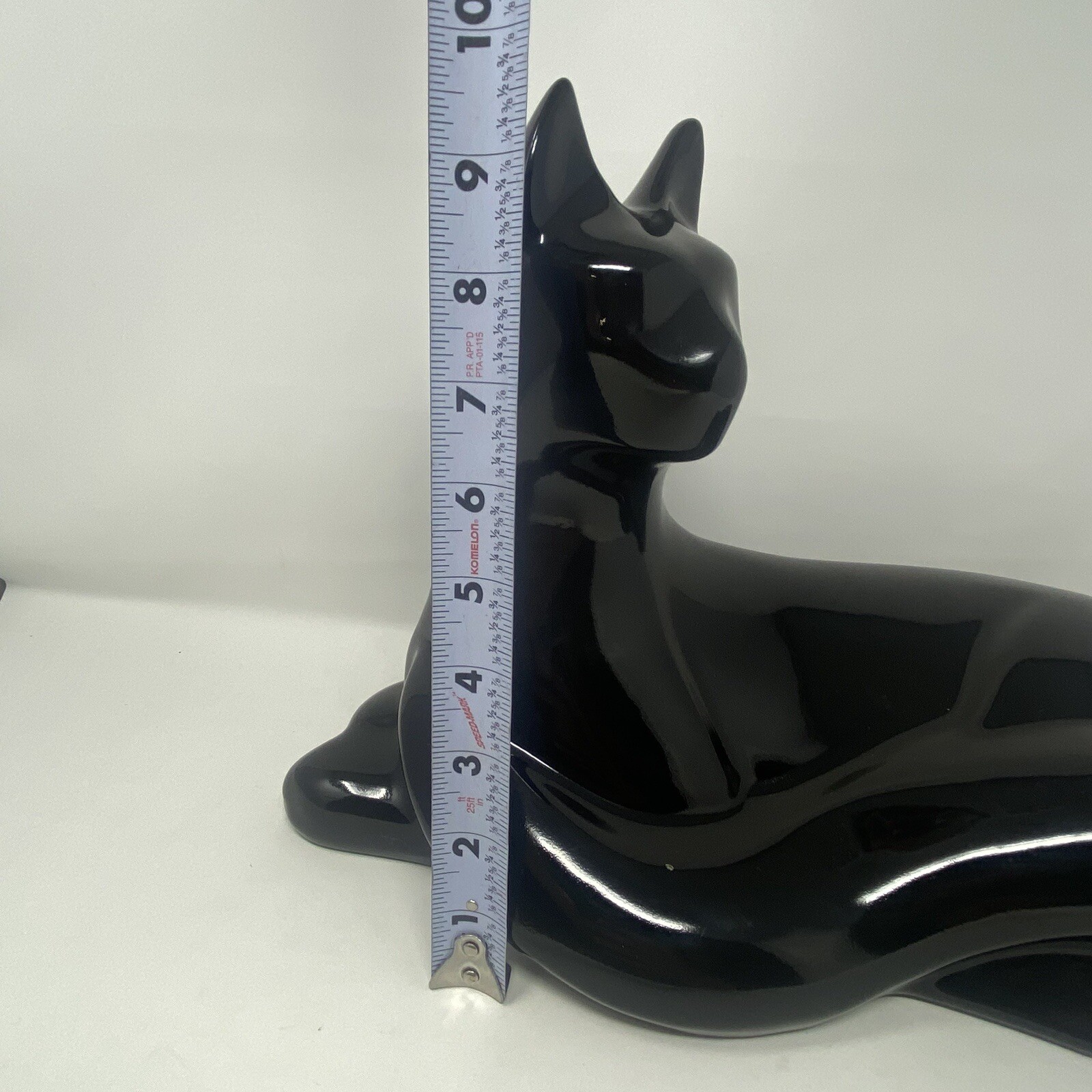 Vtg Haeger Black Ceramic Cat Sculpture Figure MCM Modernist Art Deco ...