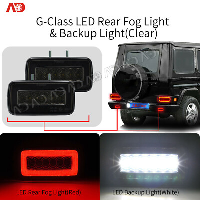 Smoked LED Rear Fog Reverse Light For 86-18 Mercedes W463 G-Class G550 ...