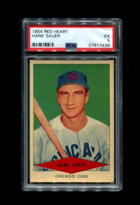 1954 HANK SAUER RED HEART CUBS PSA 5 | eBay