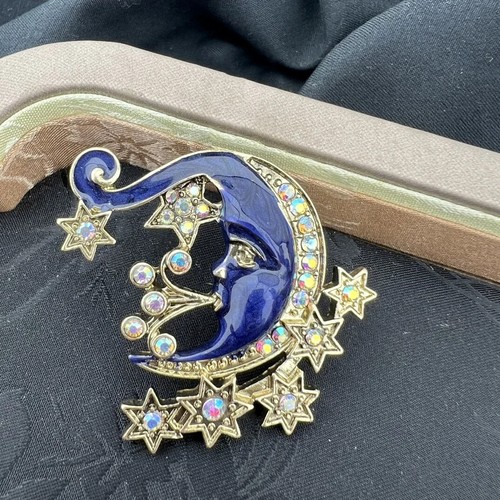 Vintage Dreamy Delicate Enamel Star Moon Brooch Luxury Jewelry Unisex ...