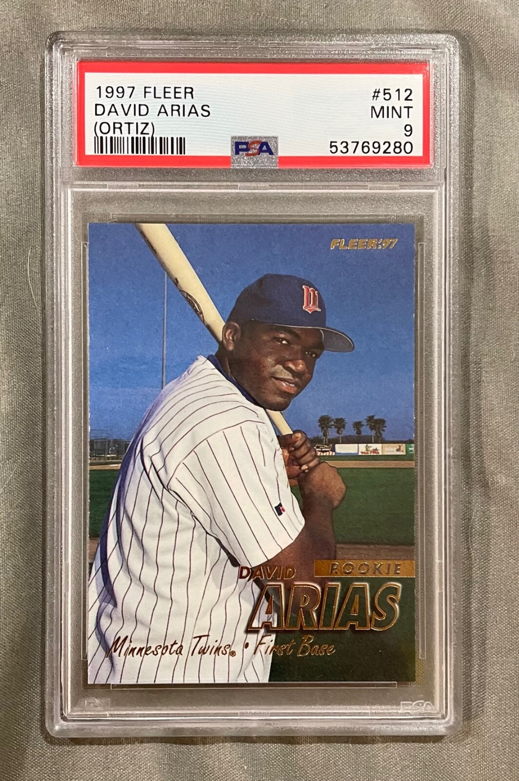 1997 Fleer David Arias (Ortiz) RC Rookie #512 PSA 9 BOSTON RED SOX HOF ...