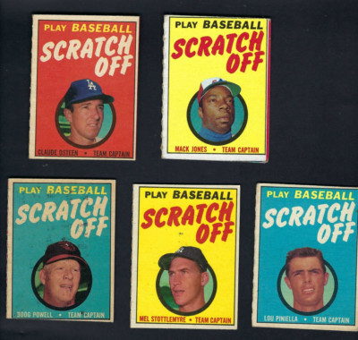 1970-71 TOPPS BASEBALL SCRATCH OFF S LOT X 5 ALL UNMARKED, UNSCORED | eBay
