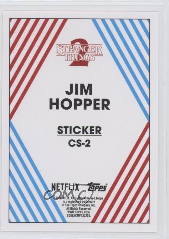 2019 Topps Stranger Things 2 Character Stickers Jim Hopper #CS-2 0lk4 ...