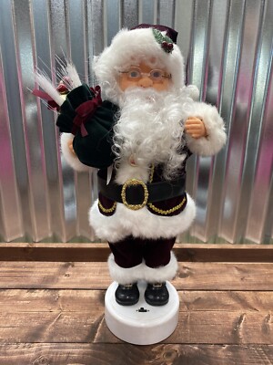 20” Animated Illuminated Christmas Musical Figure Santa Claus Batteries ...