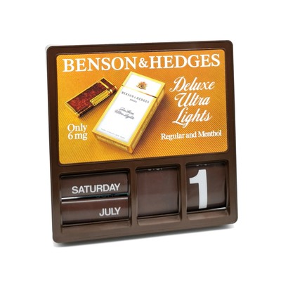 Vintage Benson & Hedges 8" PERPETUAL WALL CALDENAR Plastic Advertising ...