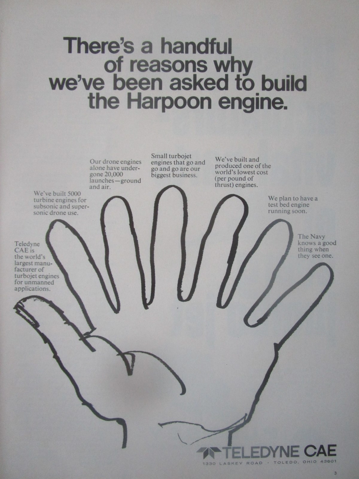 6/1971 PUB TELEDYNE CAE TURBINE ENGINES HARPOON MISSILE J402 TURBOJET ...