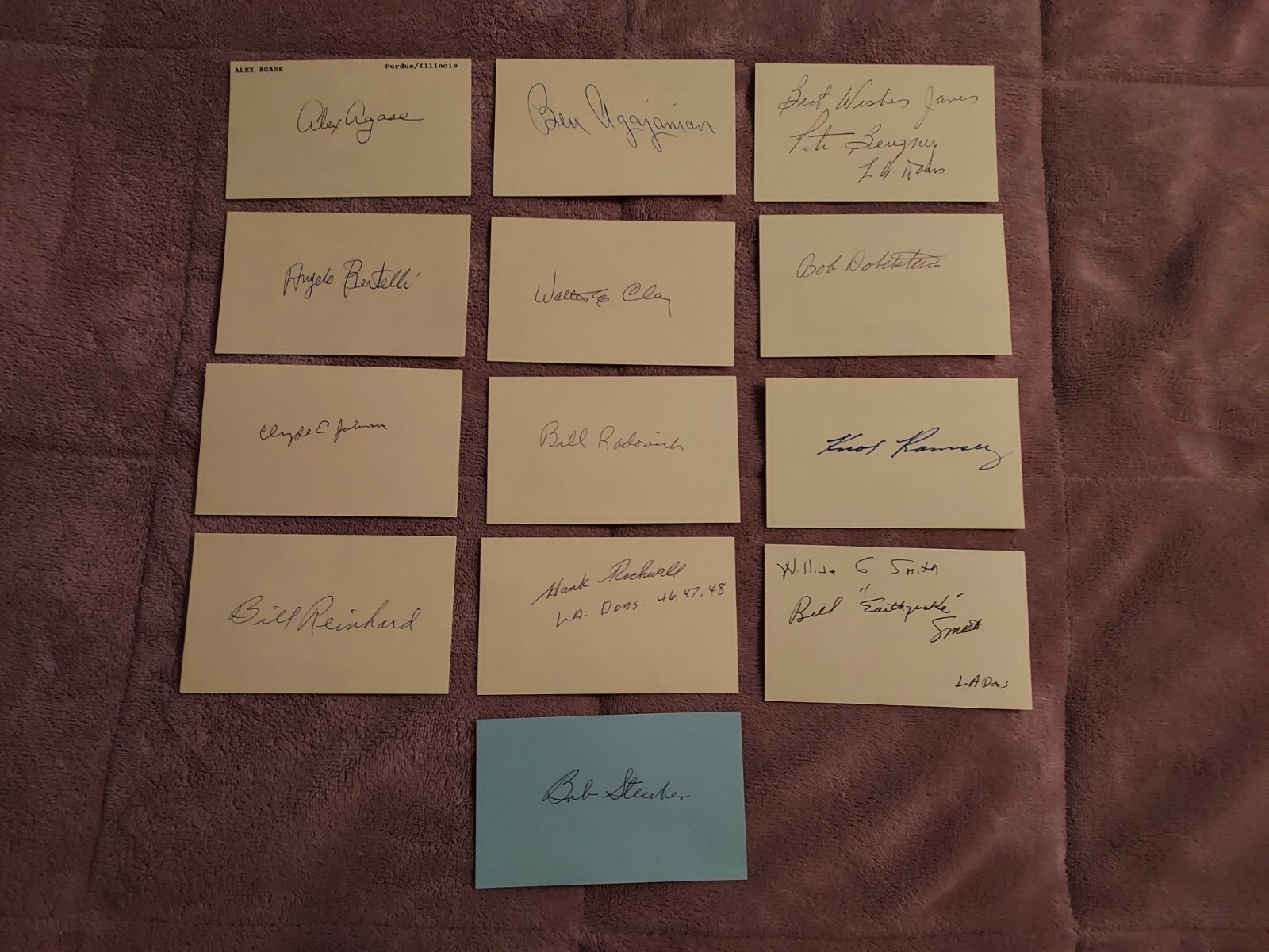 Lot Of 13 Autographed Index Cards; L. A. Dons; RARE Must See! | eBay