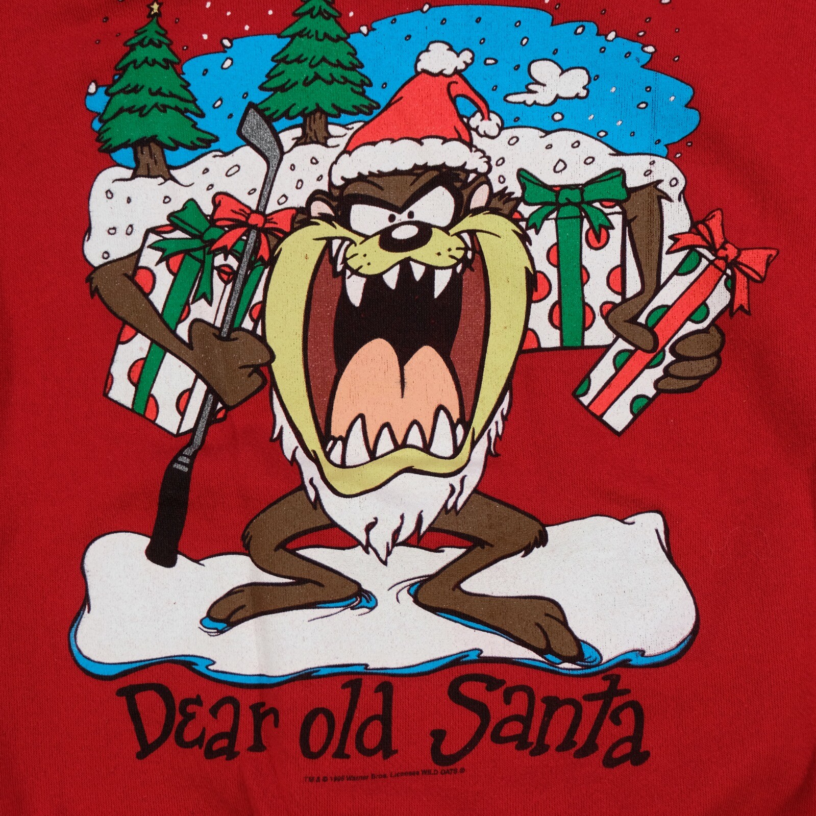 Rare VTG Looney Tunes Taz Dear Old Santa 1996 Merry C… - Gem