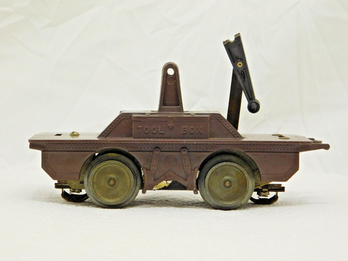 MARX MOTORIZED VTG MAN HAND CAR O GAUGE TRAIN TRACK RAILROAD TOOL BOX ...