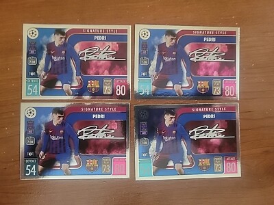 4 X Pedri 2021-22 Topps Match Attax UCL Signature Style #446 Barcelona ...